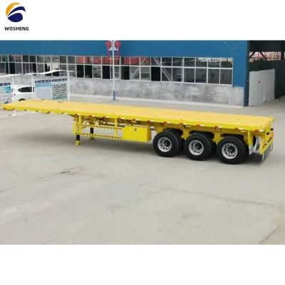 China Tire 12R22.5 40FT Flatbed Semi Trailer for Building Materials and Container Transport for sale