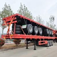 China Tire 12R22.5 40FT Flatbed Semi Trailer for Building Materials and Container Transport for sale