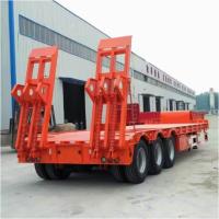 China Heavy Duty Lowbed Type 3 4 Axle Lowboy Truck Trailer Low Bed Semi Trailer for Excavator for sale