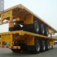 China Tare Weight 7.0 Ton 3 Axle 4 Axle Capacity 50-80Tons Flat Bed Semi Trailer for Truck for sale