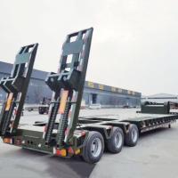 China Custom's Requirement Semi-Trailer Heavy Duty 30-100 Tons Lowboy Steel Lowbed Truck Trailer for sale