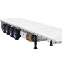 China 3 Axle 40-120ton 20ft 40ft Container Flatbed Truck Semi Trailer with 12 Twist Lock for sale