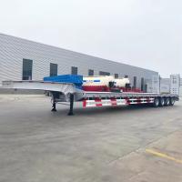 China 3 or 4 Axle Gooseneck Lowbed Semi-Trailer with 60-100 Tons Capacity and Steel Flatbed for sale