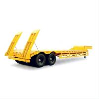 China Double Hydraulic Ladder Low Bed Semi Trailer for Heavy Construction Machinery Transport for sale