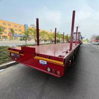 China Customized 3/4 Axles 40FT Container Timber Steel Tube Lowbed Semi Trailer for Truck for sale