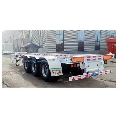 China Q345B Main Beam Skeleton Semi Trailer with 500mm Height and 12400x2500x1550mm Size for sale