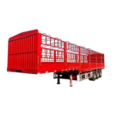 China SAF Two Speed 28t Heavy Duty Landing Gear High Bar Livestock Semi Trailer with 3 Axles for sale