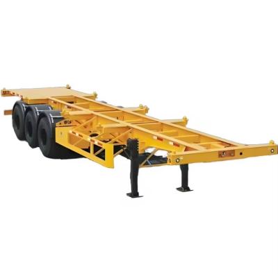 China Heavy Duty Landing Gear 28t Steel Cross-border Container Transport Skeleton Semi Trailer for sale