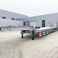 China Transport Heavy Duty Equipment 4 Axles Double Hydraulic Ladder Low Bed Semi Trailer for sale