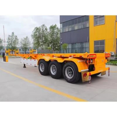 China Top Ranking 3 Axle Container Skeleton Trailer with Steel and 28ton/pc Landing Gear for sale