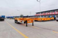 China Top Ranking 3 Axle Container Skeleton Trailer with Steel and 28ton/pc Landing Gear for sale