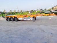 China Top Ranking 3 Axle Container Skeleton Trailer with Steel and 28ton/pc Landing Gear for sale