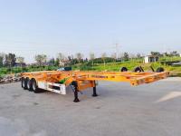 China Top Ranking 3 Axle Container Skeleton Trailer with Steel and 28ton/pc Landing Gear for sale