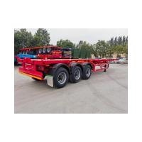 China 50T 3 Axle Container Skeleton Semi Trailer with 9.0-20*12pcs 90 Rim in Red and Yellow for sale