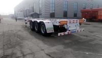 China 50T 3 Axle Container Skeleton Semi Trailer with 9.0-20*12pcs 90 Rim in Red and Yellow for sale