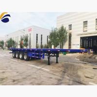 China 40Ft Flatbed Trailer 3Axles 4Axles Flat Bed Container Truck Semi Trailer by Wosheng for sale