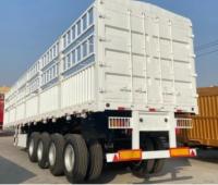 China Steel 3 Axles 40-100ton Drop Side Livestock Farm Side Wall Fence Semi Truck Trailers for sale
