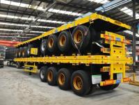 China 40Ft Flatbed Trailer 3Axles 4Axles Flat Bed Container Truck Semi Trailer by Wosheng for sale