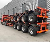 China More Popular Red Yellow Color 50T 3 Axle Skeleton Semi Trailer for 20ft 40ft Containers for sale
