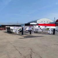 China More Popular Red Yellow Color 50T 3 Axle Skeleton Semi Trailer for 20ft 40ft Containers for sale
