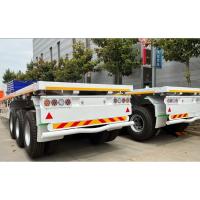 China 40 Ft 3Axles 4Axles Steel Container Trailer Flatbed Truck Semi Trailer Tire 12R22.5 for sale