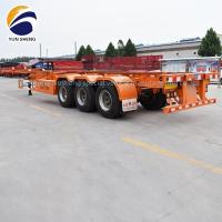 China More Popular Red Yellow Color 50T 3 Axle Skeleton Semi Trailer for 20ft 40ft Containers for sale