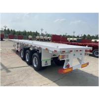 China 40 Ft 3Axles 4Axles Steel Container Trailer Flatbed Truck Semi Trailer Tire 12R22.5 for sale