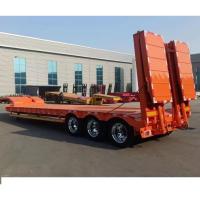 China Transportation 20-100ton Low Bed Semi Trailer with Air Suspension and Steel Material for sale
