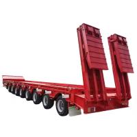 China Transportation 20-100ton Low Bed Semi Trailer with Air Suspension and Steel Material for sale