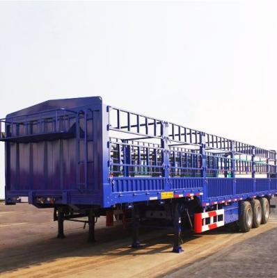China 60 Tons 80 Tons Detachable Fence Trailer for Transporting Bulk Goods Customizable for sale