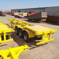 China 50 Ton Max Payload 3 Axle 20FT 40FT Container Chassis Skeleton Semi Truck Trailer for sale