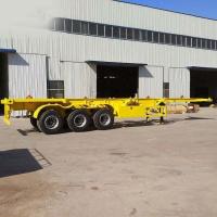 China 50 Ton Max Payload 3 Axle 20FT 40FT Container Chassis Skeleton Semi Truck Trailer for sale