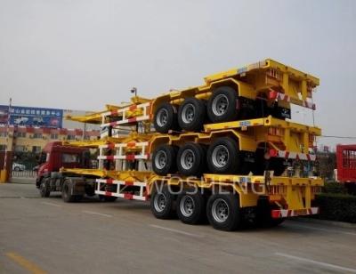 China Stainless Steel Skeleton 40ft Container Transport Trailer with Mechanical Suspension for sale