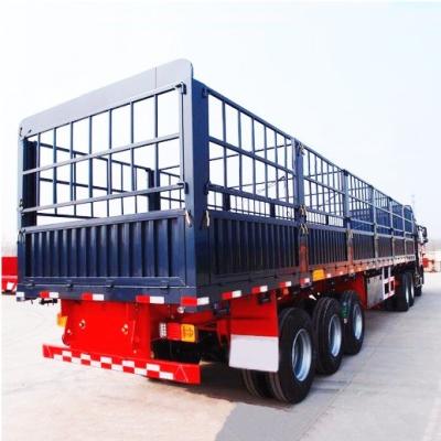 China Multifunctional 3 Axle 4 Axle Side Fence Semi Trailer For Truck with Steel Structure for sale