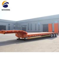 China Truck Trailer 3 Axles 40ft Low Bed Semi Trailer for Heavy Vehicle Transportation for sale