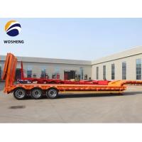 China Truck Trailer 3 Axles 40ft Low Bed Semi Trailer for Heavy Vehicle Transportation for sale