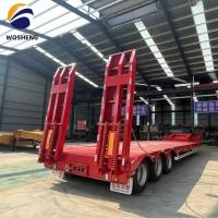 China Truck Trailer 3 Axles 40ft Low Bed Semi Trailer for Heavy Vehicle Transportation for sale