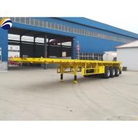 China Outside 12400*2610*1550mm 3 Axle 4 Axle Flatbed Semi Trailer for 20FT 40FT Container for sale