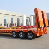 China Axle 13/16/20 Ton Lowboy Lowbed Semi Trailer For Buyer's Request With Heavy Duty Design for sale