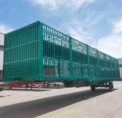 China Sale Customized 3 Axles 20-40tons High Fence Semi Trailer for Livestock Farm Animals for sale