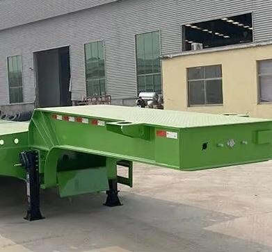 China 150 Tons Max Loading Lowboy Lowbed Semi Trailer for Heavy Duty Transport Customizable for sale