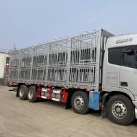 China Vegetable Function 3 Axles FUWA High Fence Semi Trailer for Livestock Farm Animals for sale