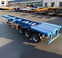 China 3 Axles 40 FT Flatbed Skeleton Semi-Trailer Skeletal Semi Truck Trailer for Landing Gear for sale