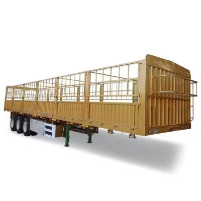 China 3 Axles Fence Cargo Trailer with Max Payload 100 ton and 13000*2550*2900mm Dimensions for sale