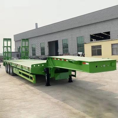 China 150 Tons Max Loading Lowbed Semi Trailer for Heavy Duty Transport Gooseneck King Pin for sale