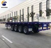 China Lowest 30T-100T Semi-Trailer 20ft-45ft Container Truck 2-4 Axle Flatbed Rim 9.0-22.5 for sale