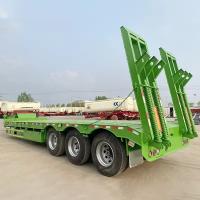 China 150T Max Payload Lowbed Semi Trailer Trucks Tractor Trailer with Heavy Duty Landing Gear for sale