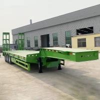 China 150T Max Payload Lowbed Semi Trailer Trucks Tractor Trailer with Heavy Duty Landing Gear for sale