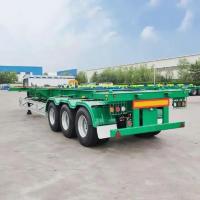 China Semi-Trailer Sale 20 FT 40 FT Tri Axles Skeletal Container Semi Trailers with 13Ton Axle for sale