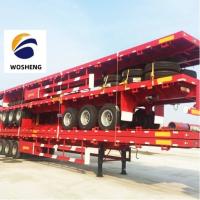 China Lowest 30T-100T Semi-Trailer 20ft-45ft Container Truck 2-4 Axle Flatbed Rim 9.0-22.5 for sale